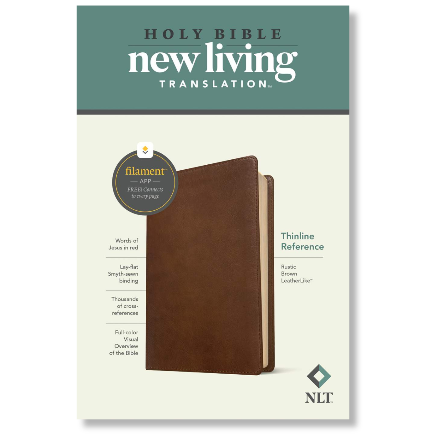 NLT Thinline Reference Bible, Filament Enabled, LeatherLike, Rustic ...
